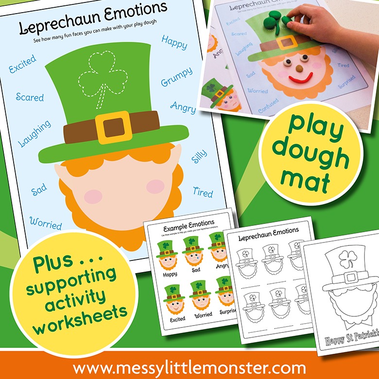 St Patricks Day Emotions Activity Pack - Messy Little Monster