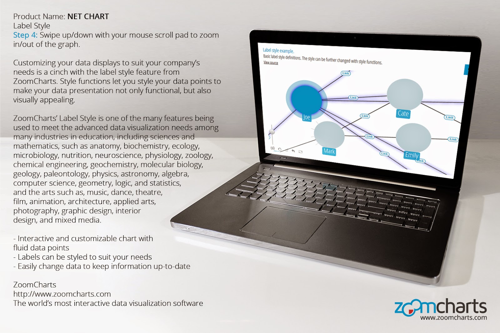 Interactive Network Charts: Net Chart Label Style for PC