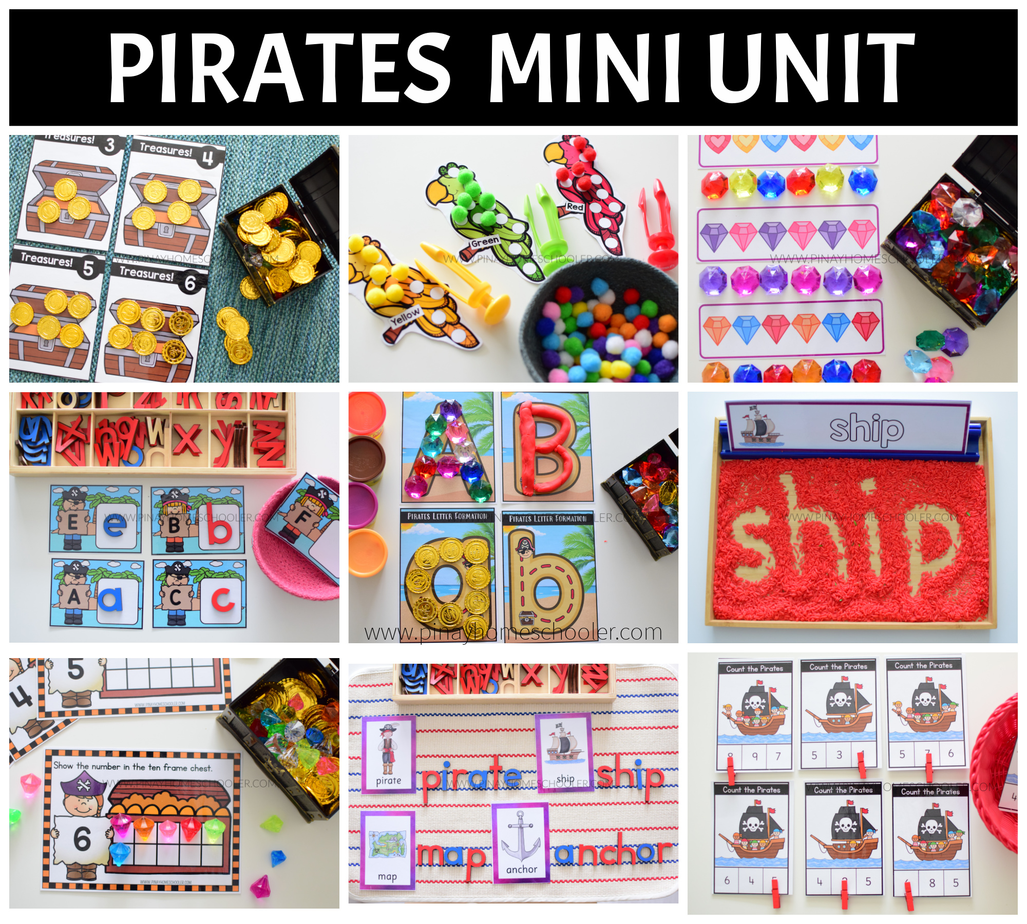Pirates Preschool Math and Literacy Mini Unit | The Pinay Homeschooler