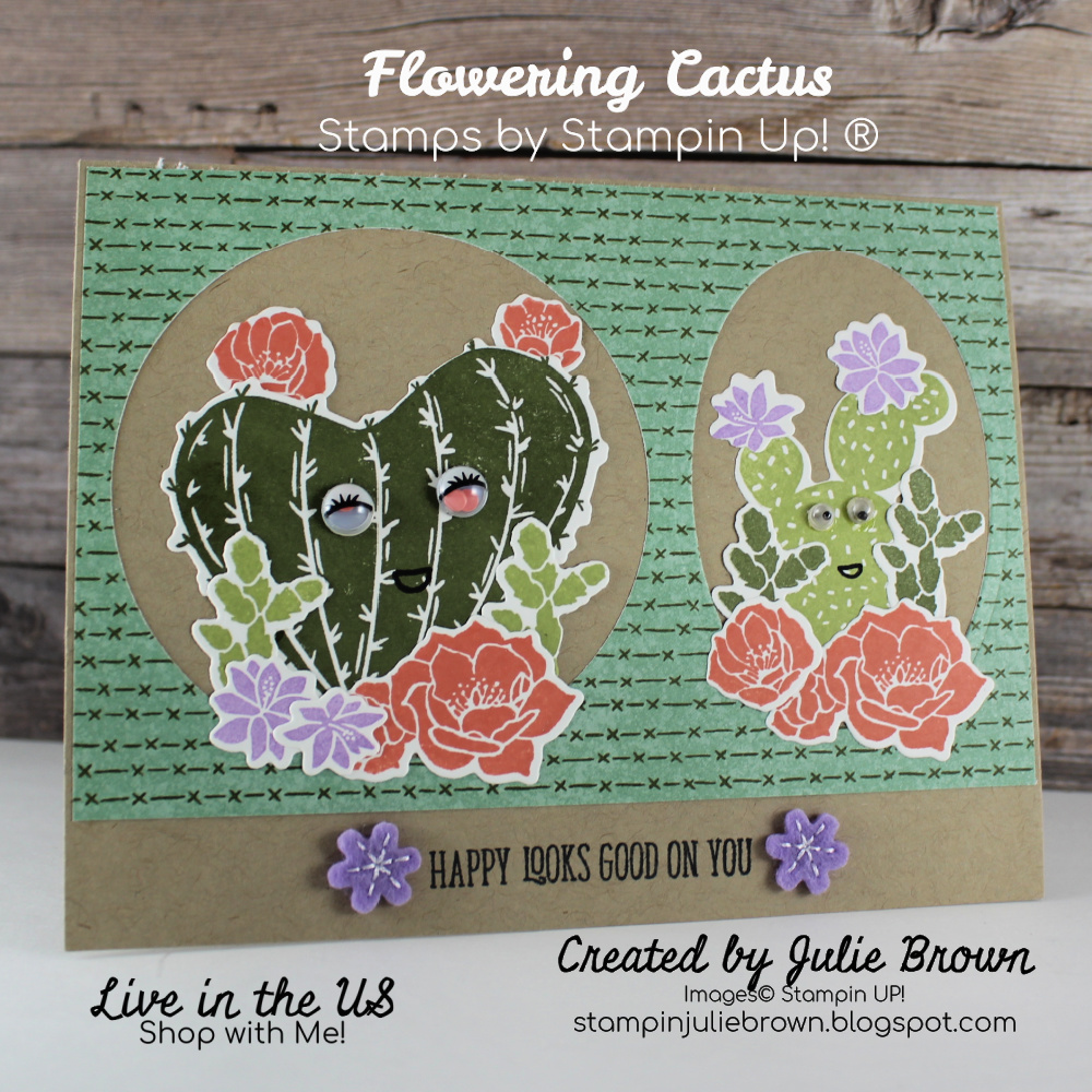Flowering Cactus "Google Eyes" - Julie's Creative Stamping
