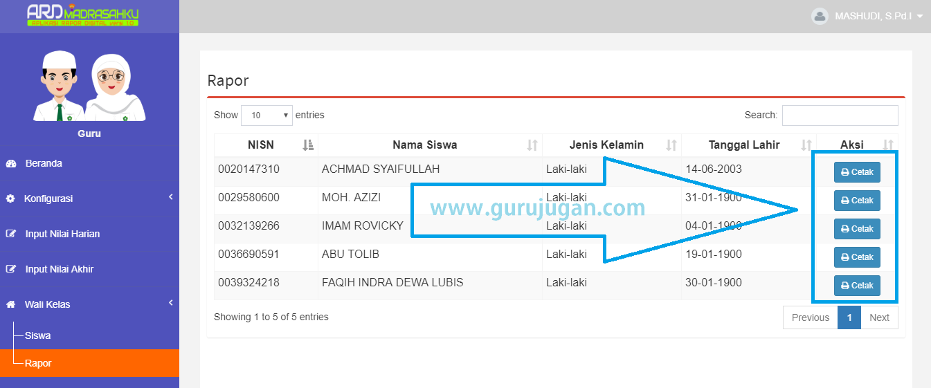 Cara Cetak Raport di Aplikasi Raport Digital (ARD) Yang Benar - GURU JUGAN