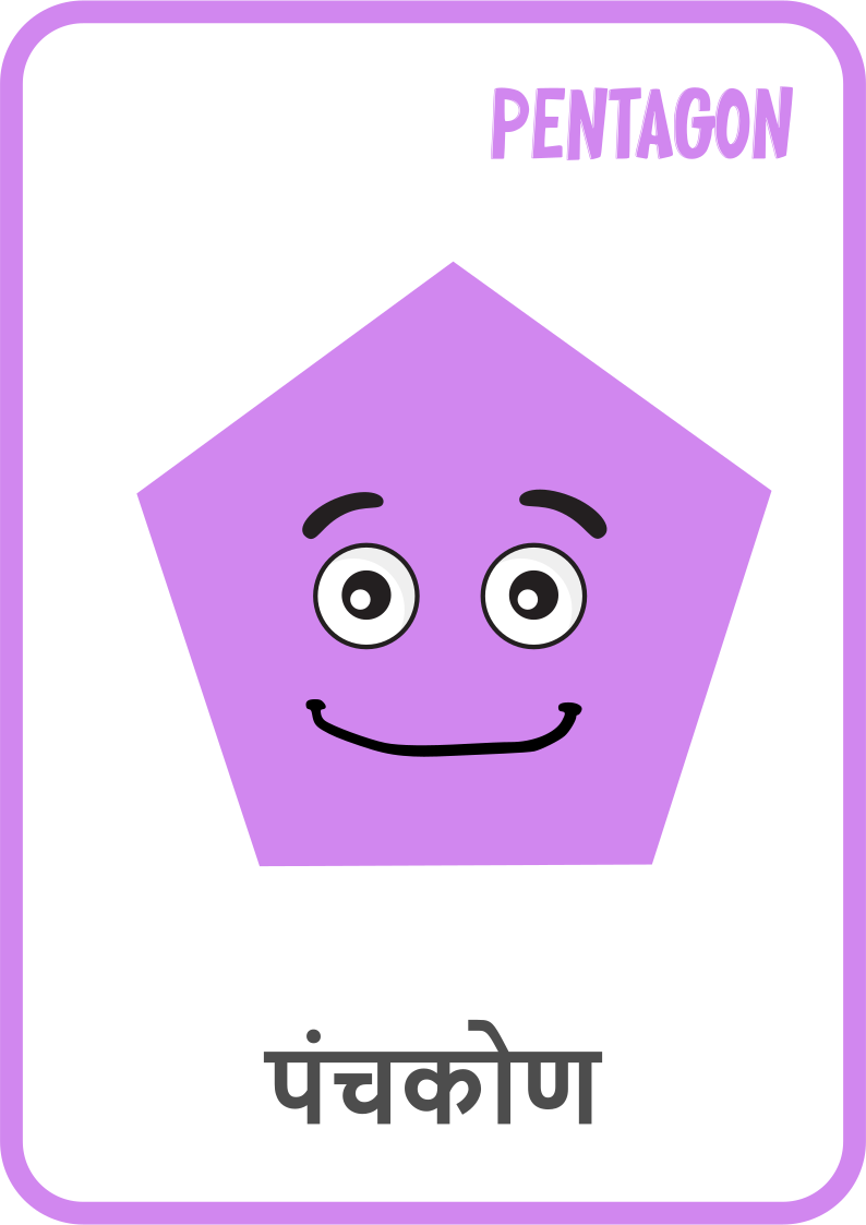 आकृतियों के नाम हिंदी और अंग्रेजी में चित्रों के साथ।