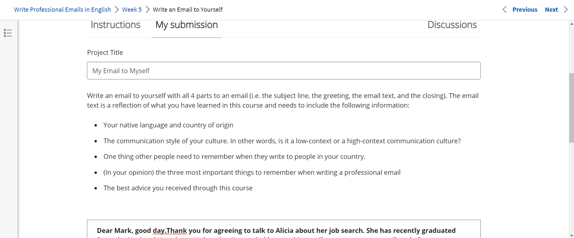 Atanu's tech: Write Professional Emails in English_ **Peer-Graded ...