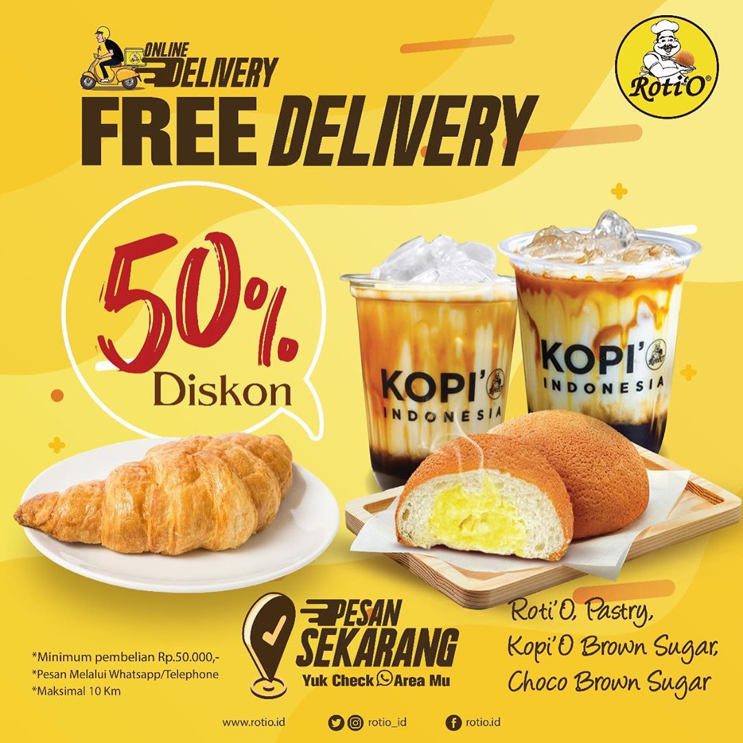 Promo ROTI O Online Delivery Diskon 50% - scanharga