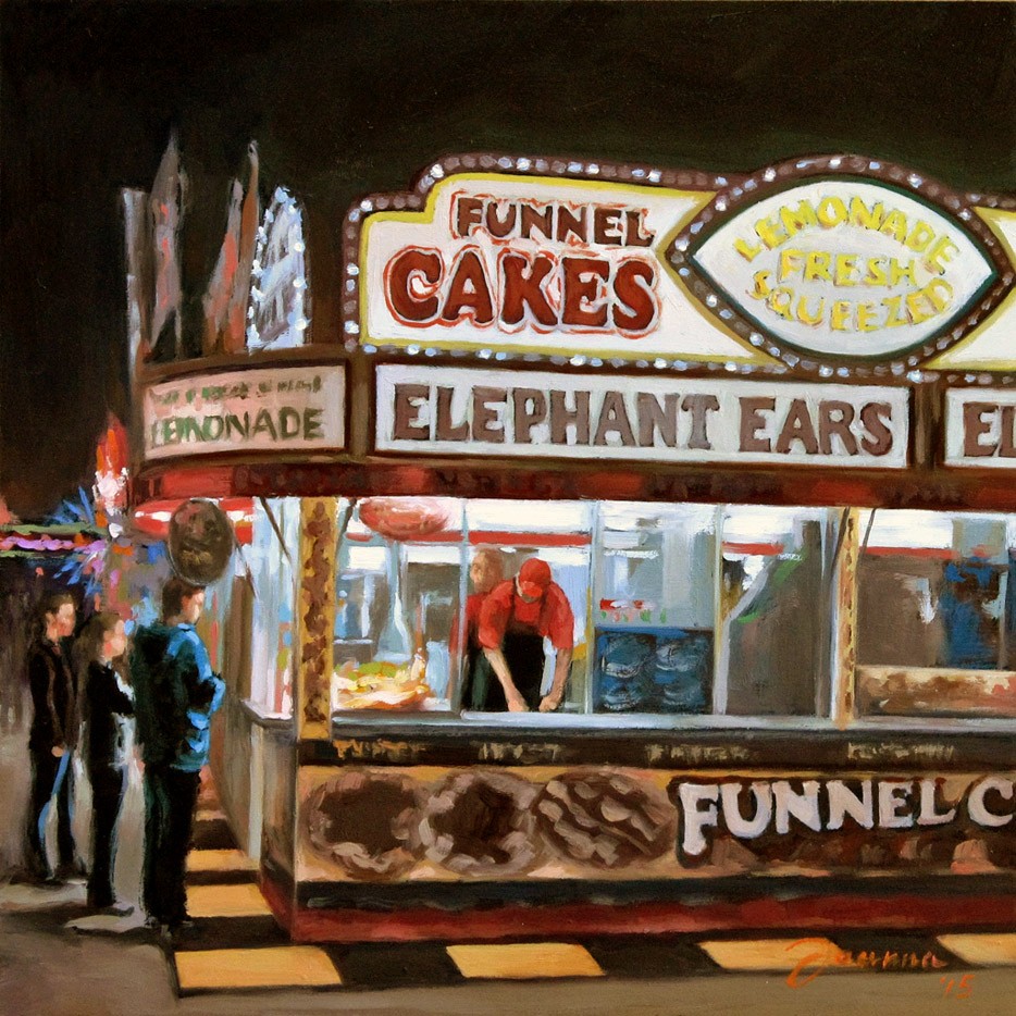 A Painting, A Moment: "Funnel Cake"--Series Painting of Fair Food Booth