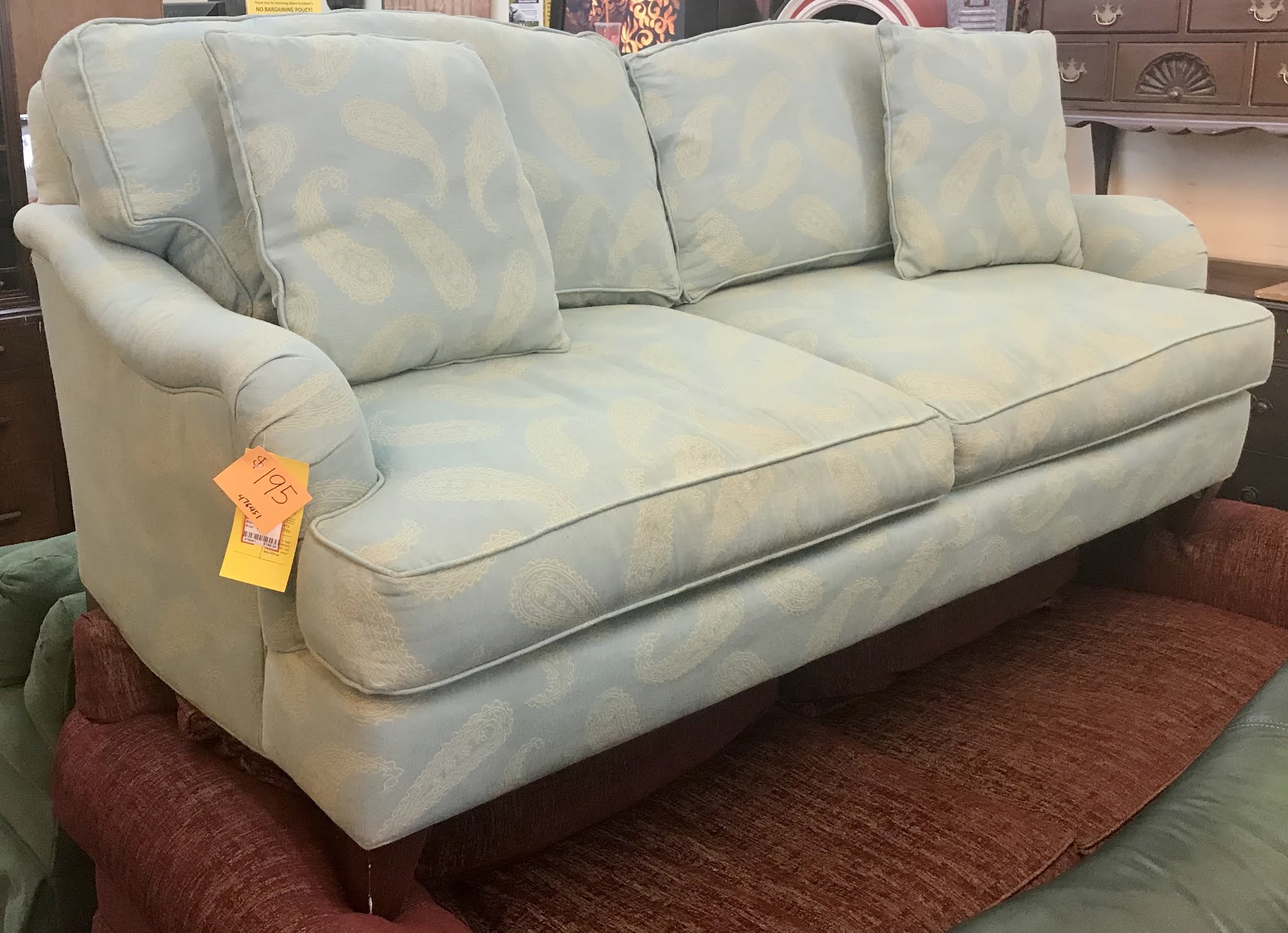 Uhuru Furniture & Collectibles: #476451 Paisley Pattern Sofa - $195 SOLD