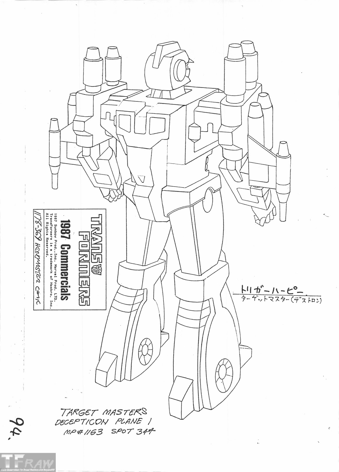 Transformers Headmasters Model Sheets