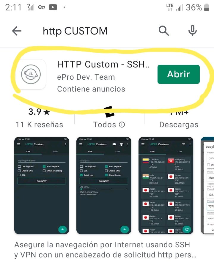 SERVER para HTTP CUSTOM Personal Claro MOVISTAR TUENTI
