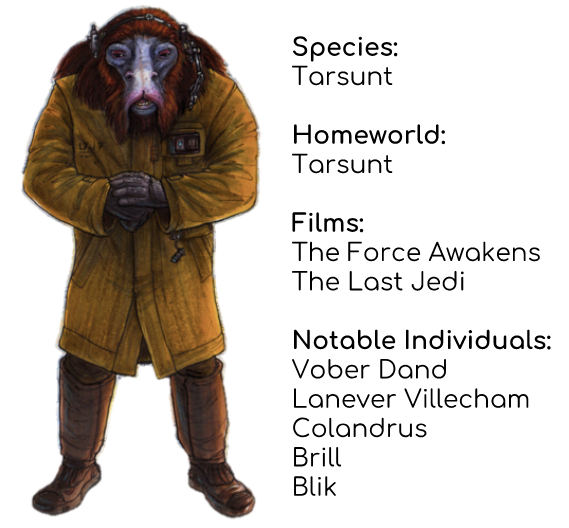 TheTarsunt were a furry species from the Tarsunt system. Their long ...