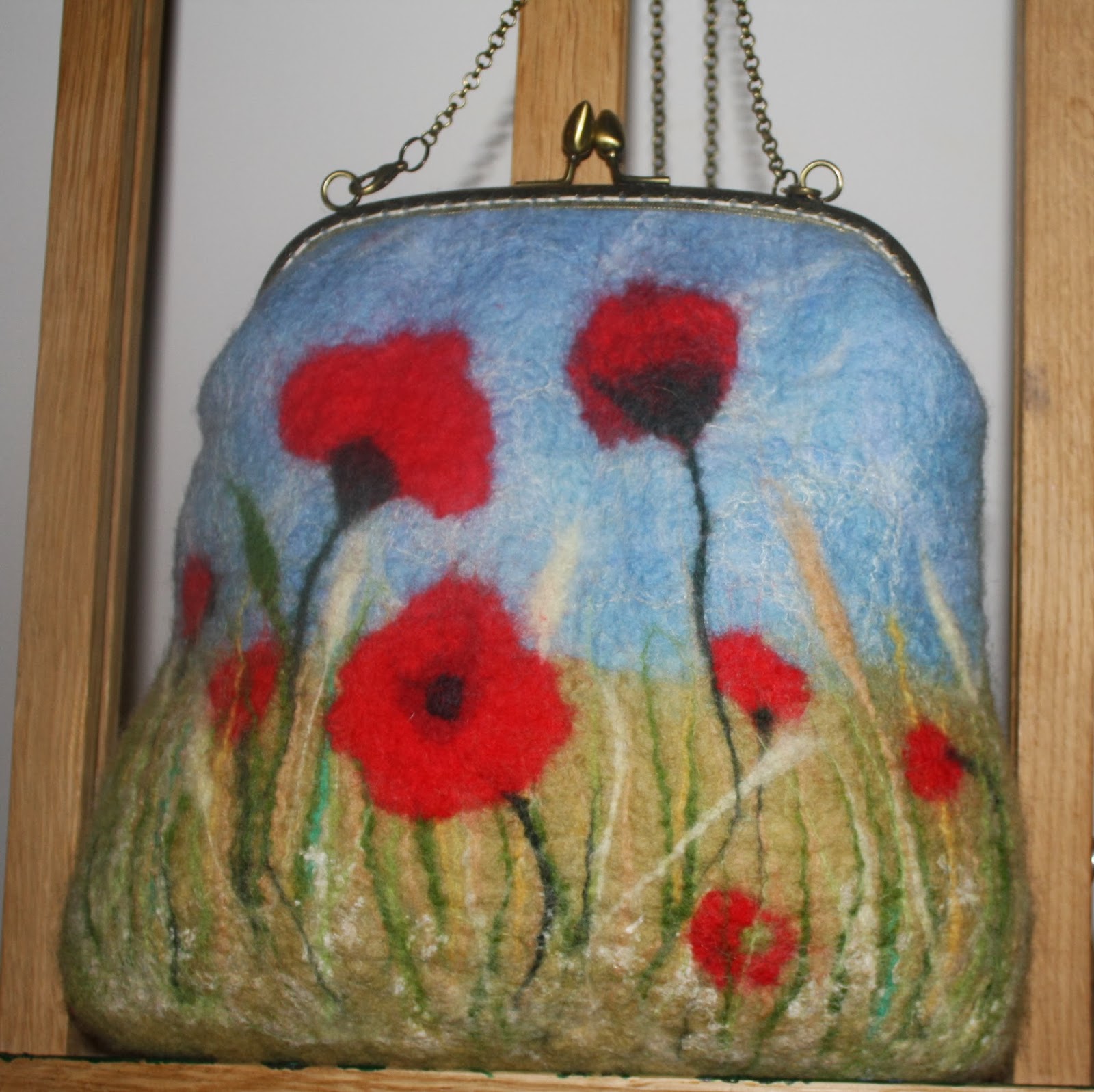 filc&felt handmade by mewa : corn poppies wool painted on a wet felted ...
