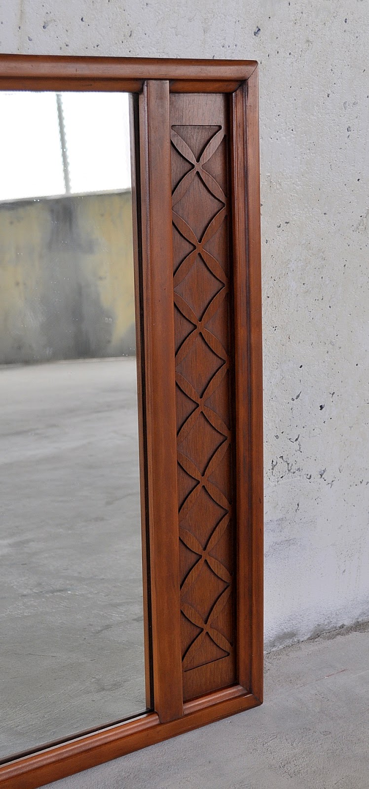 SELECT MODERN: Large Mid Century Modern Walnut Mirror