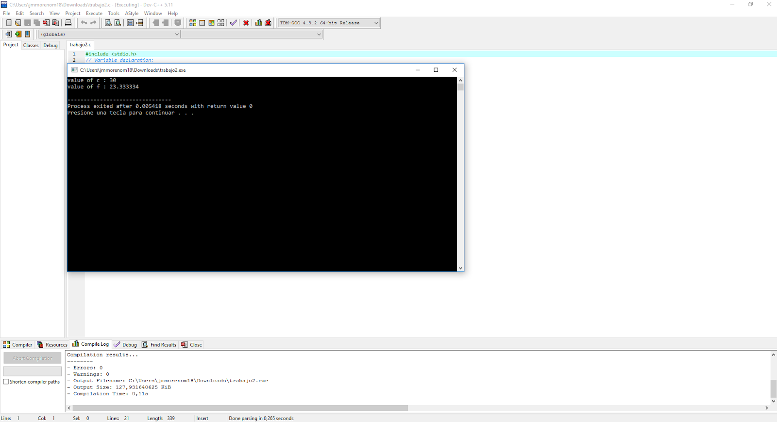 José Manuel Moreno Murillo: EJERCICIOS EN C EN TUTORIALSPOINT