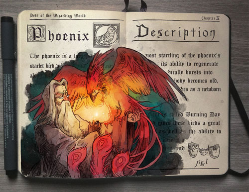 My Owl Barn: Harry Potter Journal Drawings by Gabriel Picolo