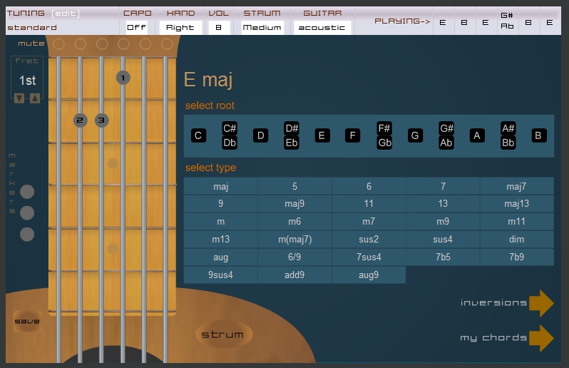 MUSIIKIN ONLINE-MATERIAALEJA: 1. THE VIRTUAL GUITAR & CHORDBOOK ...