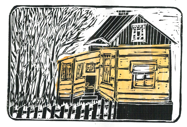 linokissa | linocat: KELTAINEN PISPALA-TALO / YELLOW PISPALA HOUSE