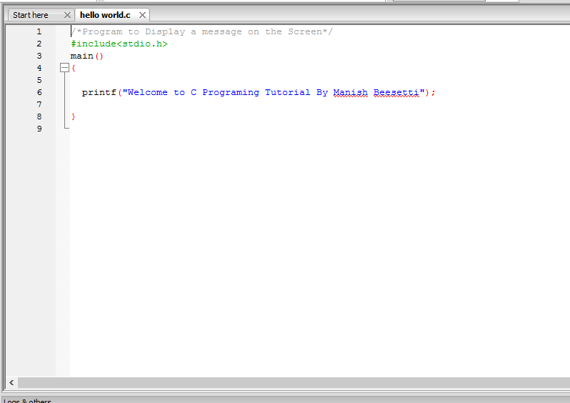 How To Write A Simple 'C' Program ? ~ Manish Beesetti