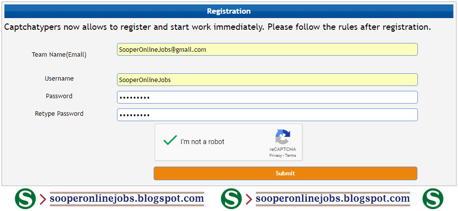 Free Online Captcha Work: Easy Way to Register CaptchaTypers Admin ...