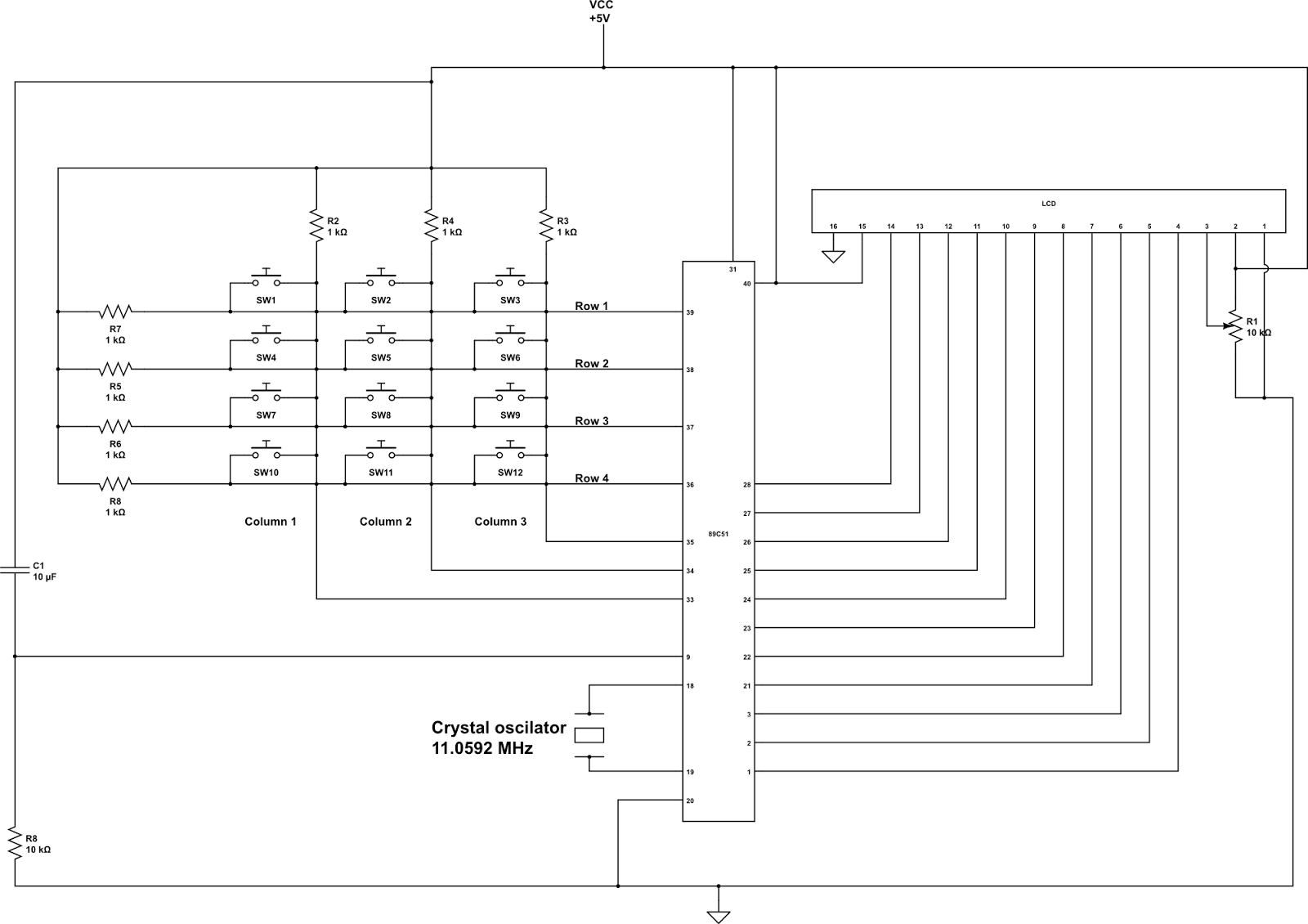 Digital code lock using 89C51 microcontroller ~ ELECTRONICS PROJECTS