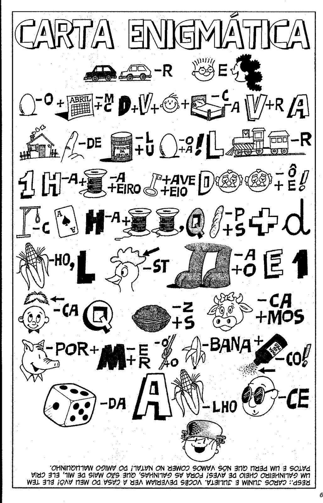 Atividades com Enigmas - ENSINANDO COM CARINHO