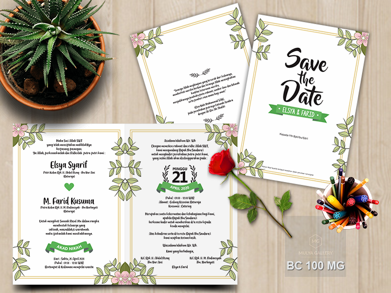 Cetak Undangan Custom BC100 - Desain Grafis Dan Percetakan Cikampek