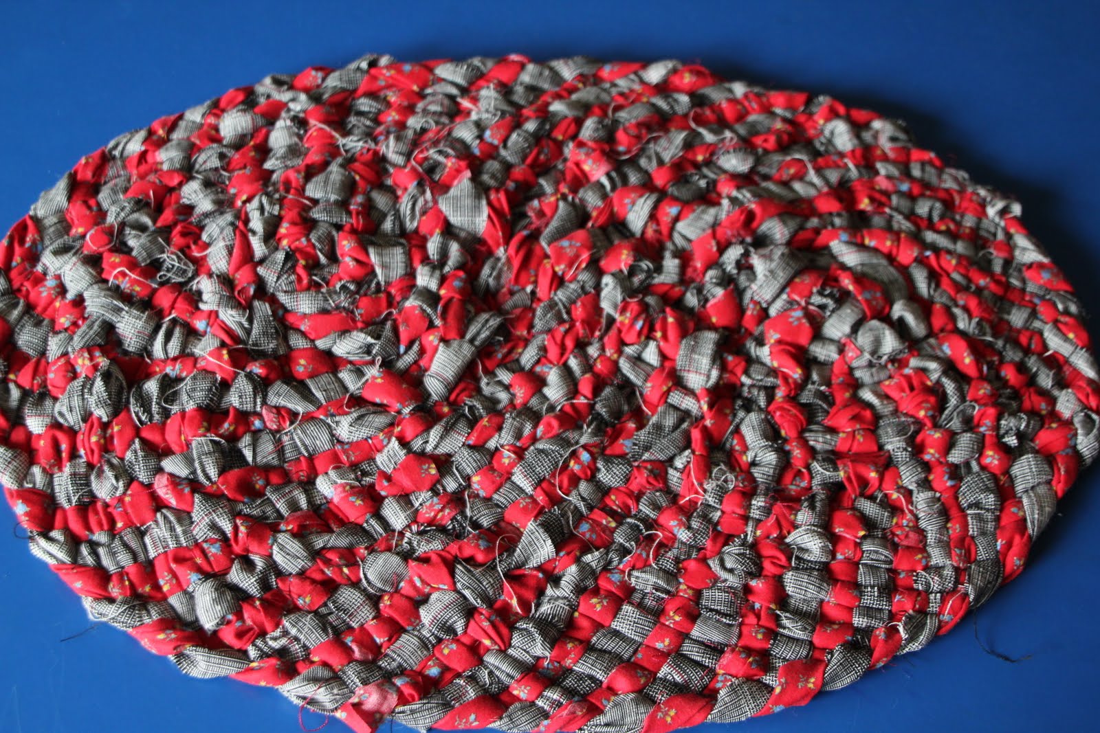 Sunbeam Mom at home at school at play: My first no sew rag rug!