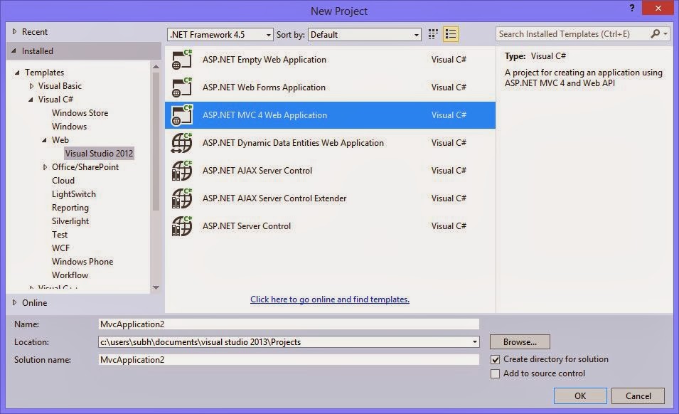 How to Create First MVC Application in Visual Studio: Introduction to MVC