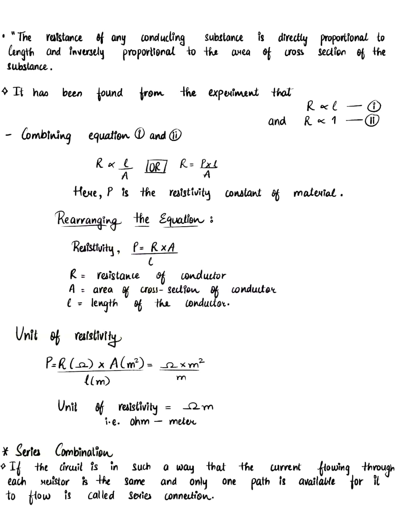 Electricity class 10 handwritten notes - Studypur
