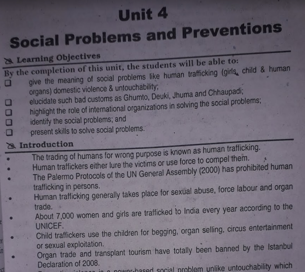 Social Problem and Prevention - Guide Social Studies Class 10 - IOE NOTE