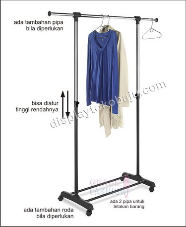 Rak Gantungan Baju 4 Roda ~ GRACE FASHION MANEKIN