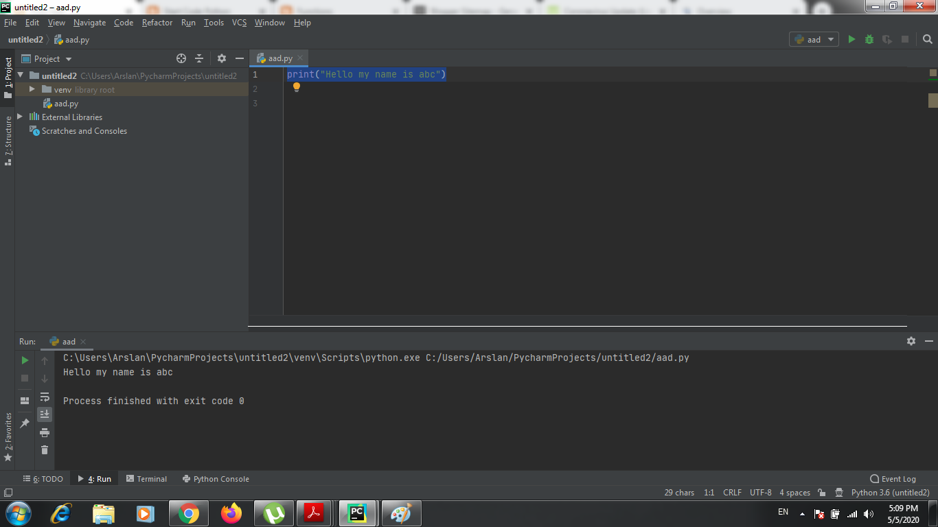 Writing First Python Program
