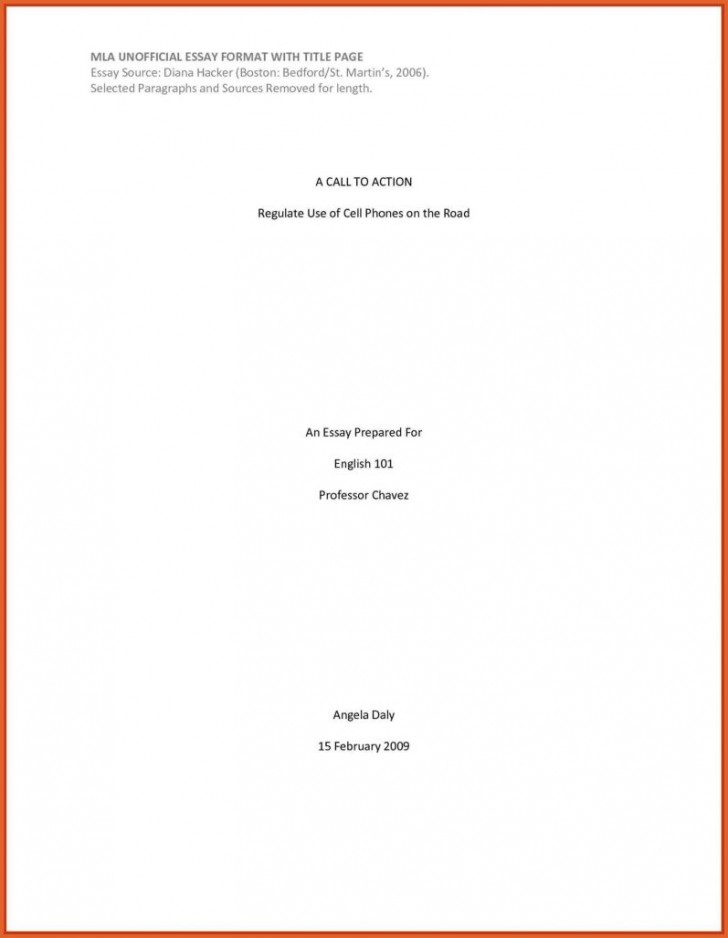Mla Format Essay Title Page ~ Resume Letter