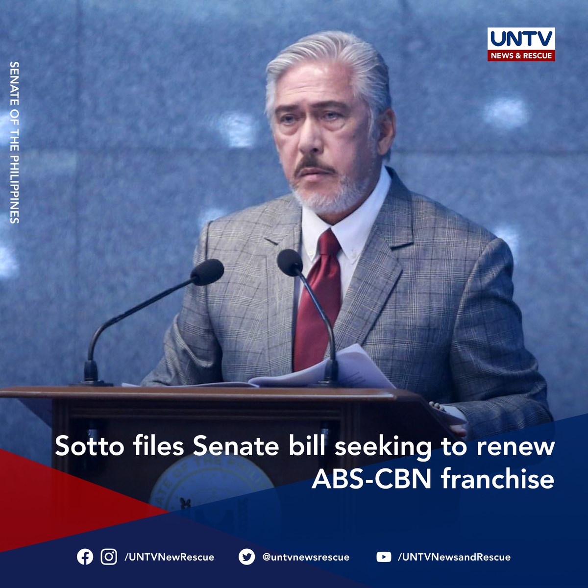Senator Vicente Sotto III filed a Senate bill on Monday that seeks to ...