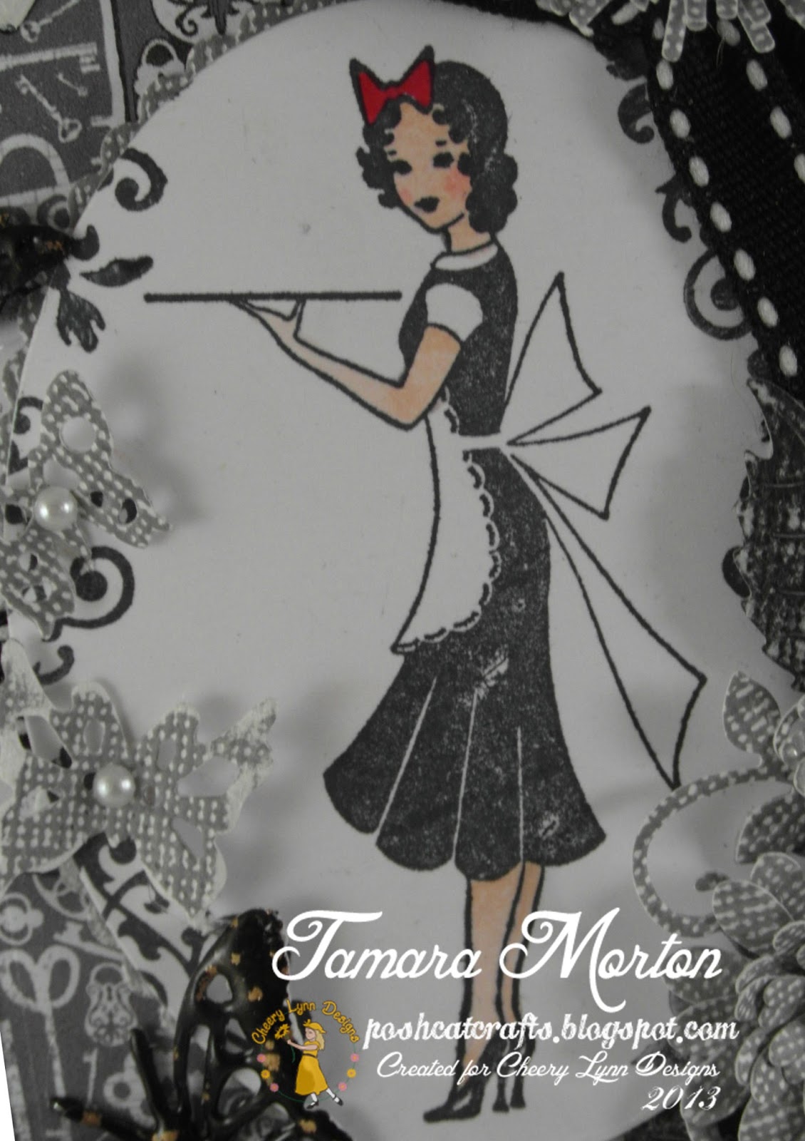 Retro Waitress Tag/Wall Hanging - Cheery Lynn Designs Inspiration Blog