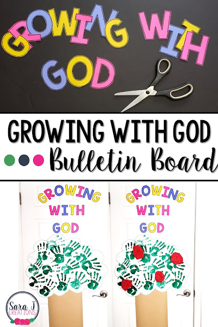 Growing with God Year Long Bulletin Board | Sara J Creations