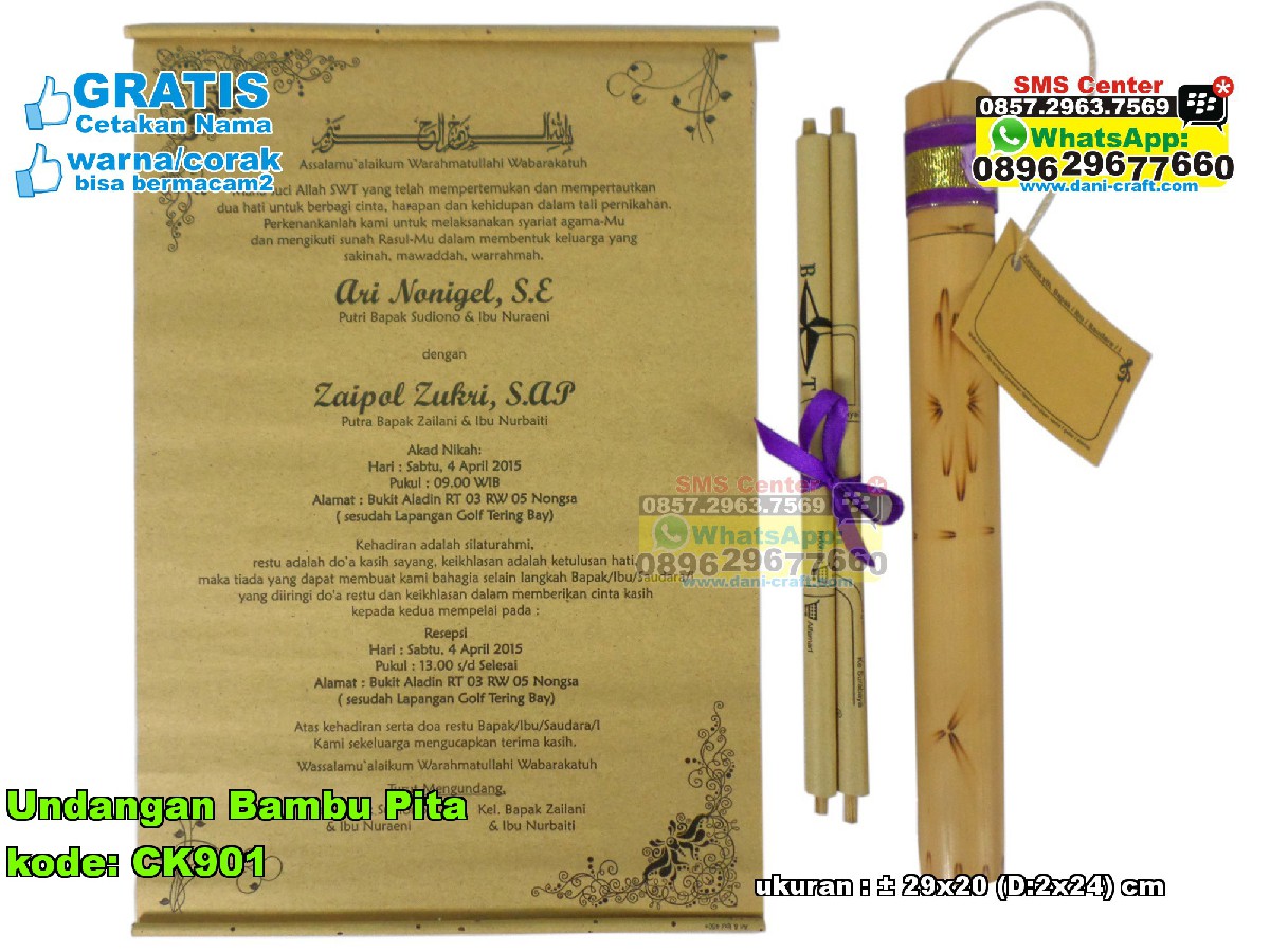 Undangan Bambu Pita | Souvenir Pernikahan