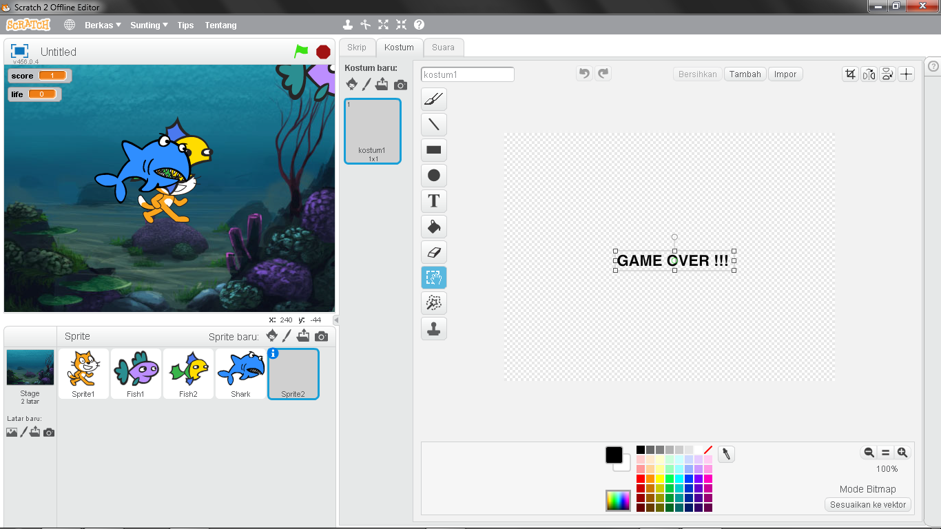 TUTORIAL PEMBUATAN GAME MENGGUNAKAN SCRATCH 2