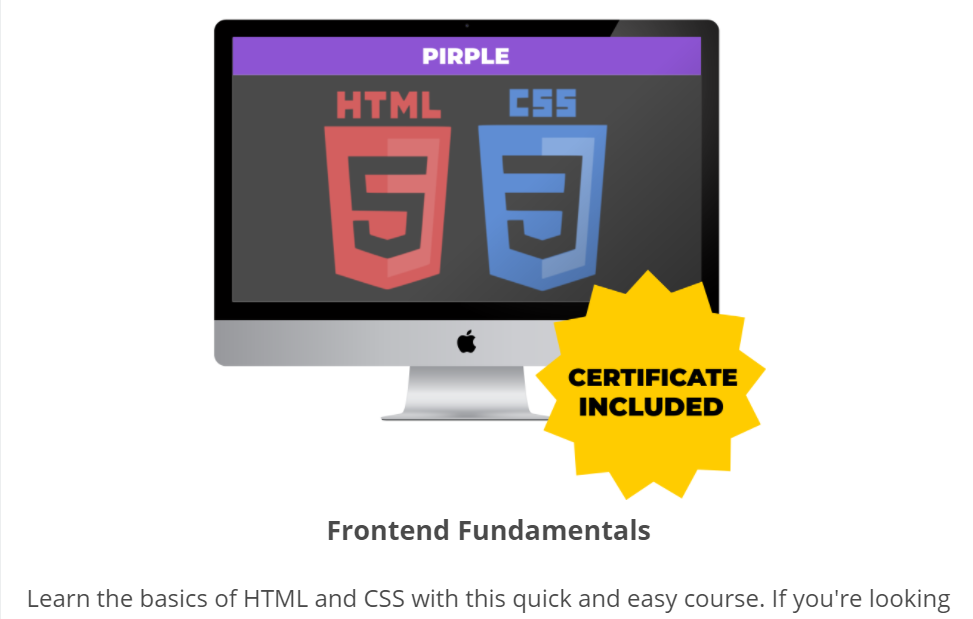 Learn HTML and CSS for Frontend Fundamentals (Pirple Course)