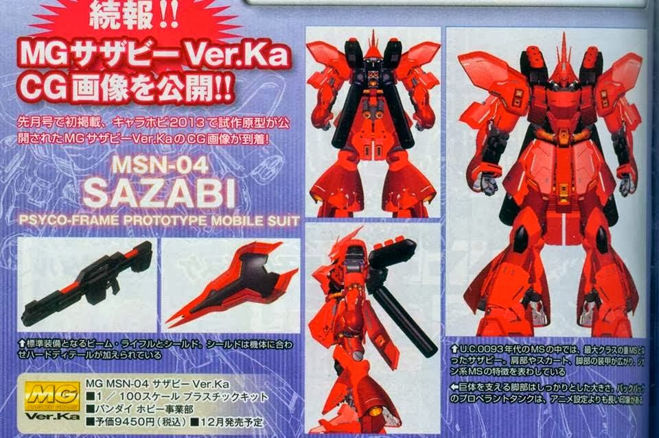MG 1/100 Sazabi Ver. Ka - release info