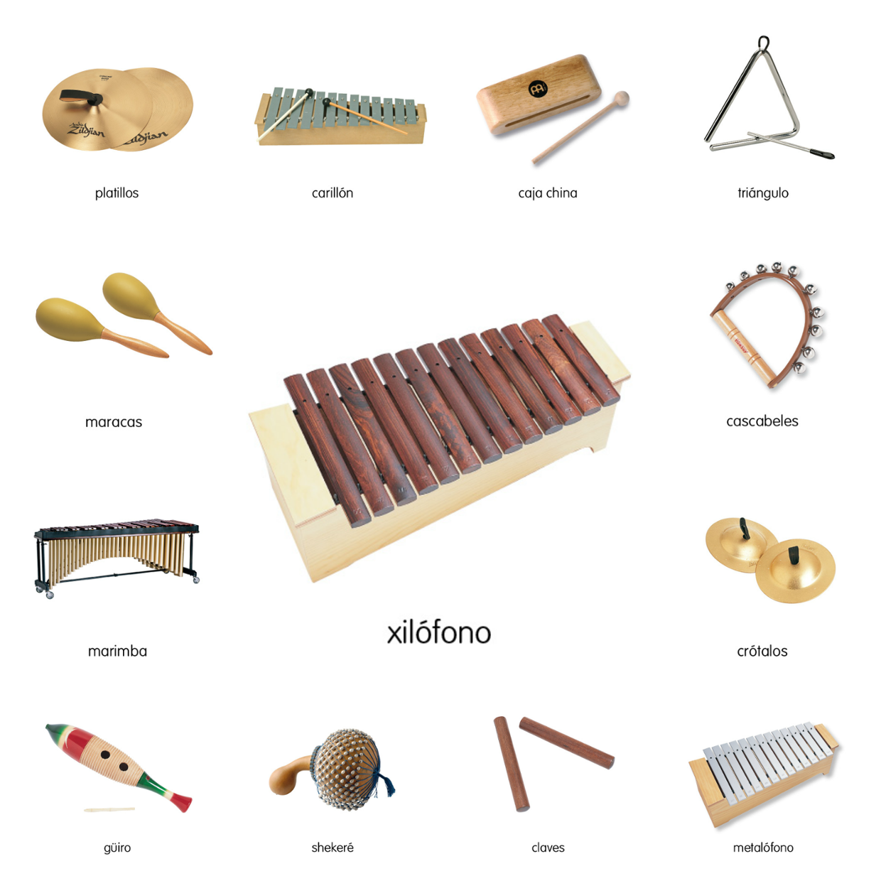 Tipos de instrumentos Ideofónos