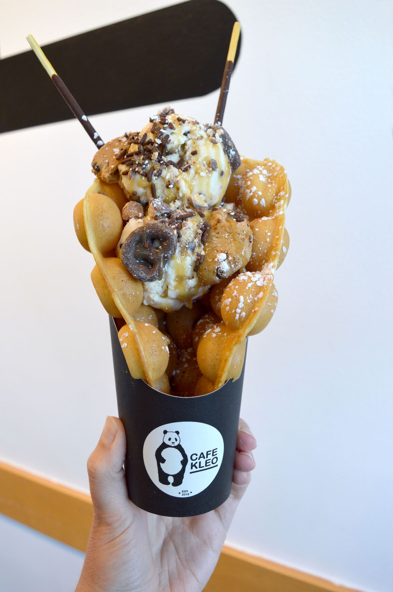 Bubble Waffles and Boba Tea at Cafe Kleo in Lynnwood