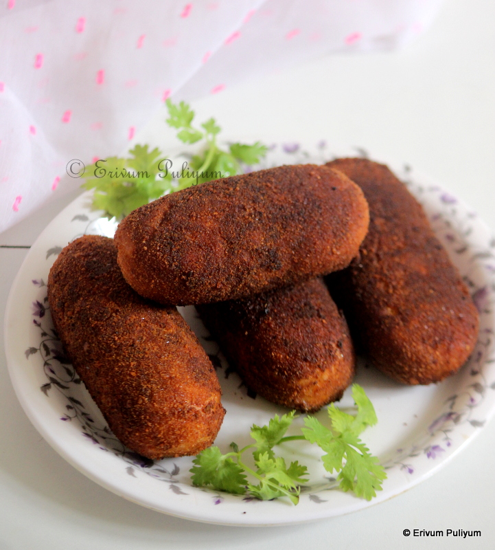 Erivum Puliyum: Bakery Style Meat Rolls (Step by Step Pics)