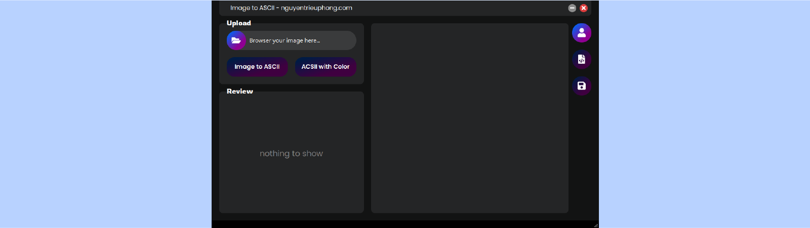 Thiết kế giao diện với PyQt5 (Image to ASCII)