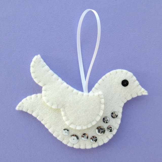 Bugs and Fishes by Lupin: Felt Dove Ornaments Sewing Pattern & Peace on ...