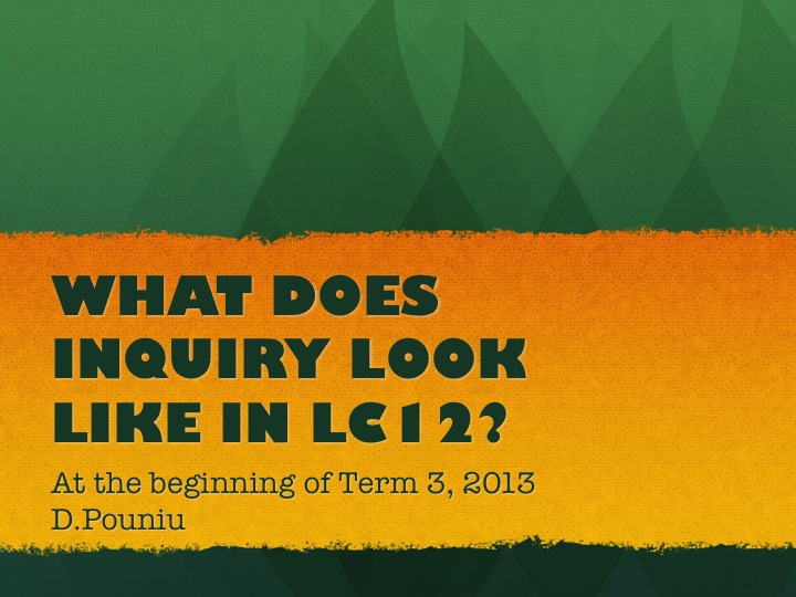Drew's Teacher Inquiry: TERM 3, 2013- Inquiry Learning through KWHLAQ