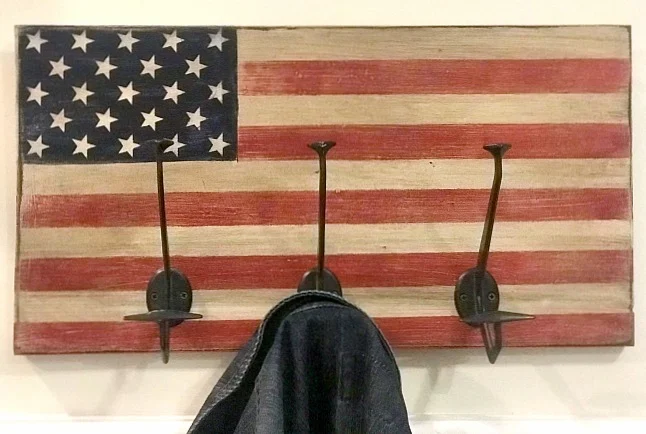 Make a DIY American Flag Coat Rack