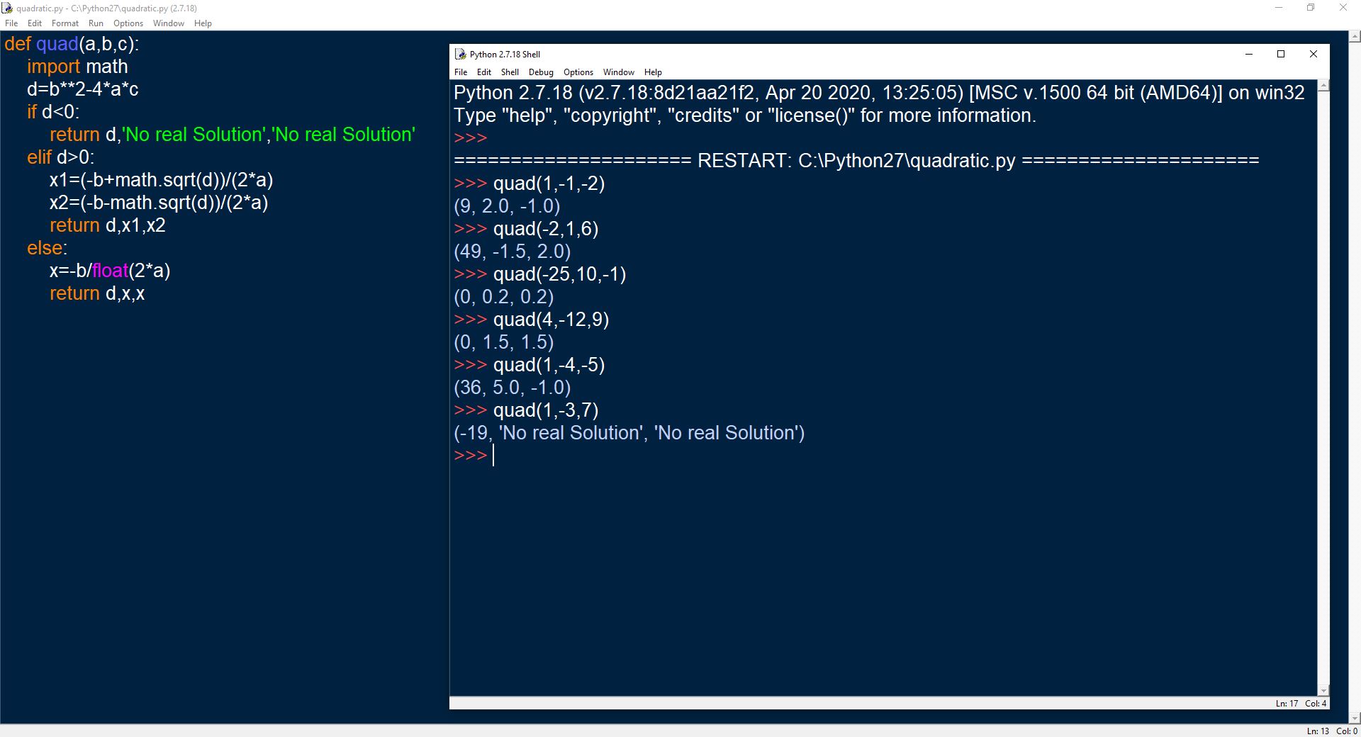 A.Rousogiannis: Επίλυση εξίσωσης δευτέρου βαθμού με συνάρτηση της ...