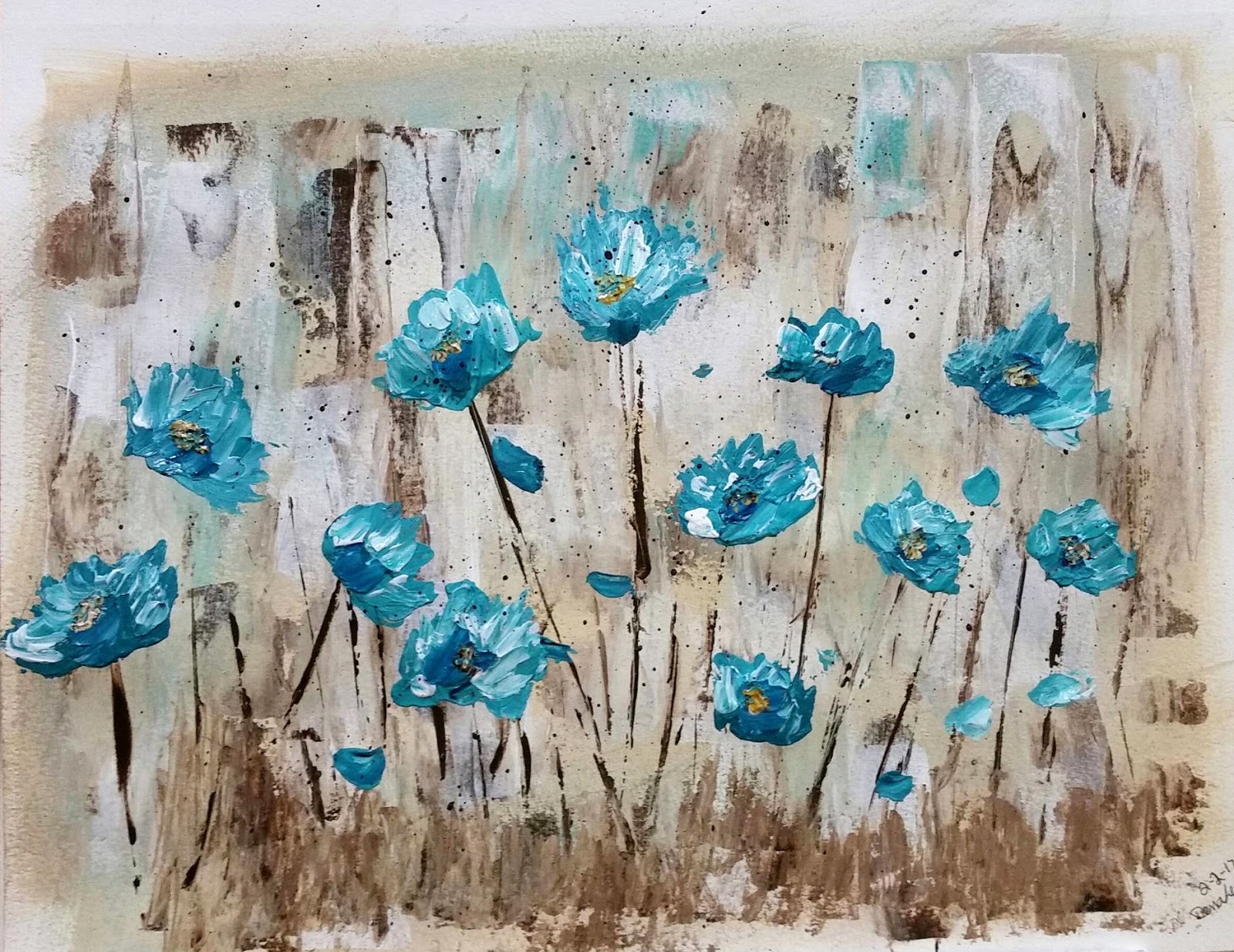 Angela Anderson Art Blog: Easy Palette Knife Poppies Acrylic Painting Tutorial