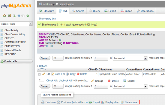 Cara membuat View Tabel di PhpMyAdmin