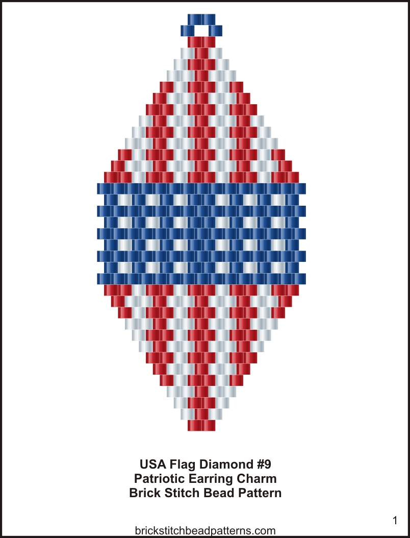 Brick Stitch Bead Patterns Journal: USA Flag Diamond #9 Brick Stitch ...