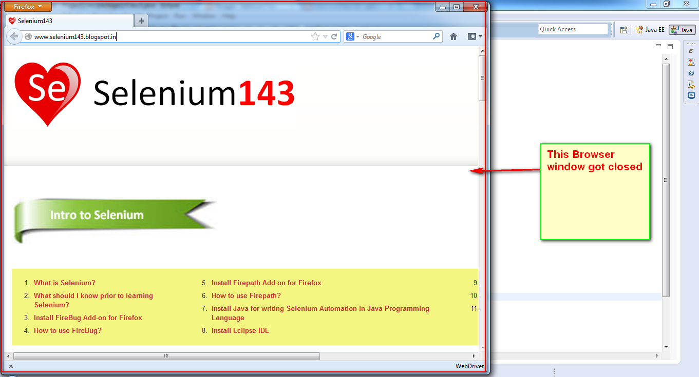 Selenium By Arun 293 Quit Selenium Webdriver Method For Closing The Test Browser Window